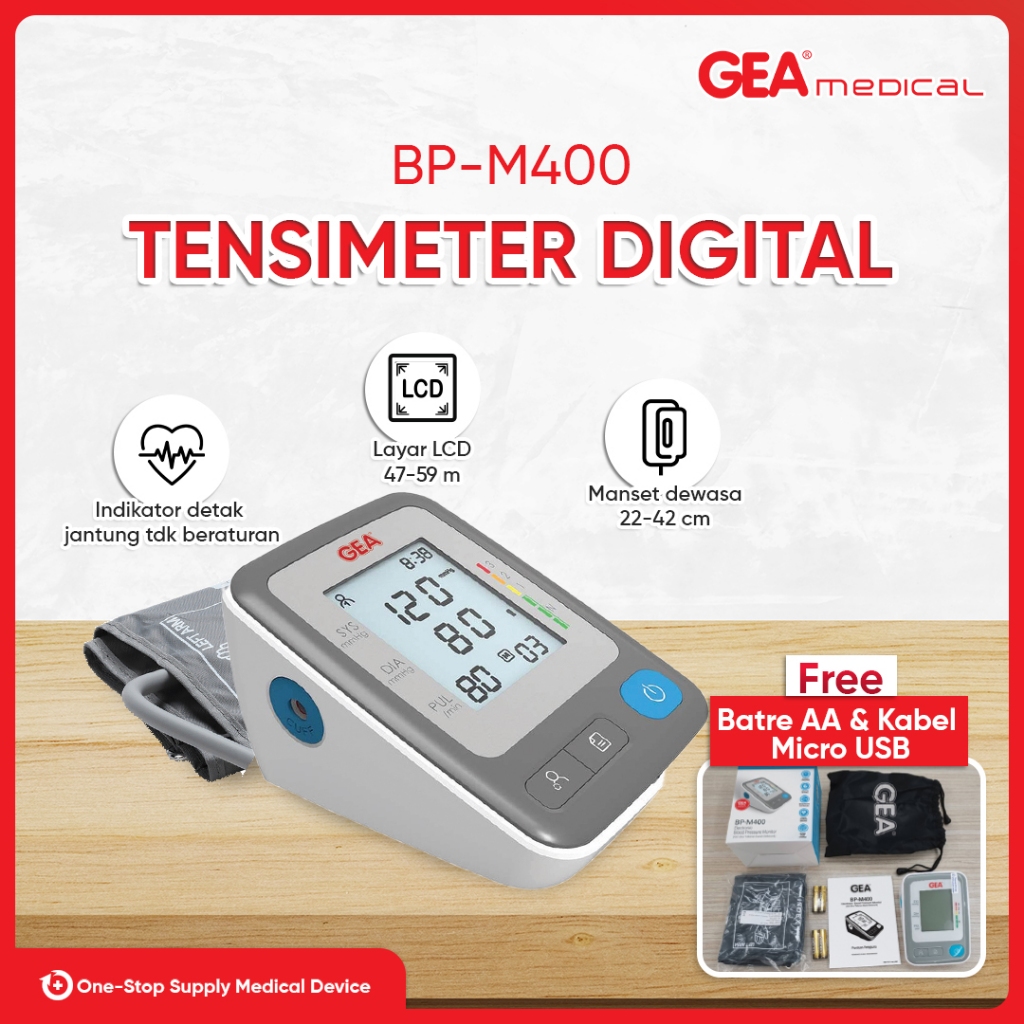 Jual GEA Blood Pressure Monitor (Tensimeter Digital) BP-M400 | Shopee ...