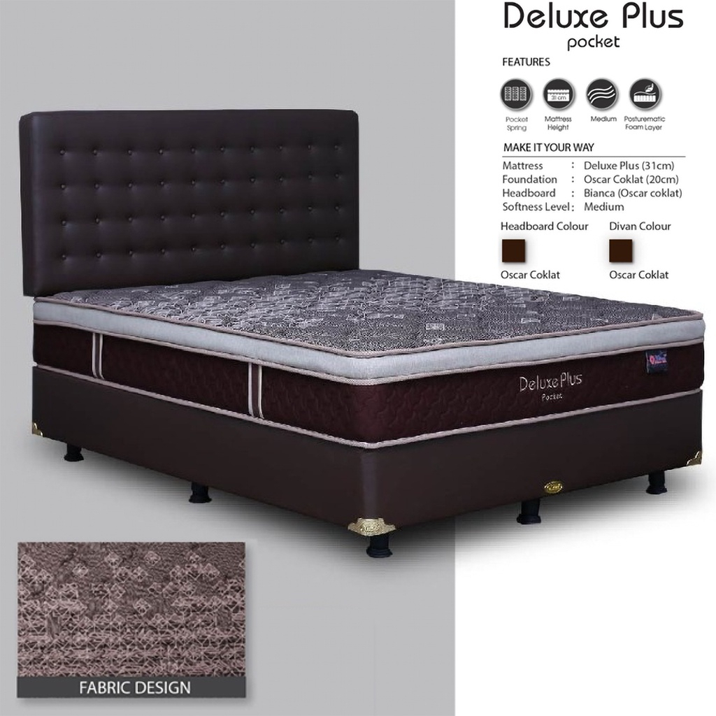 Jual Central Springbed Kasur Deluxe Plus - Silver Plus Pocket Spring (Encasement) FULL SET ...