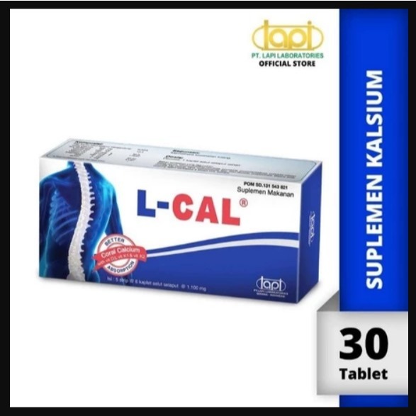 Jual L-Cal Tablet Suplemen Kalsium Vitamin Tulang Isi 30 Kapsul ...