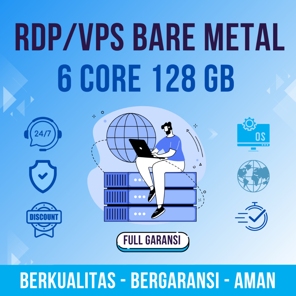 Jual RDP / VPS BARE METAL 6 CORE 128 GB SUPPORT EMULATOR FULL GARANSI ...