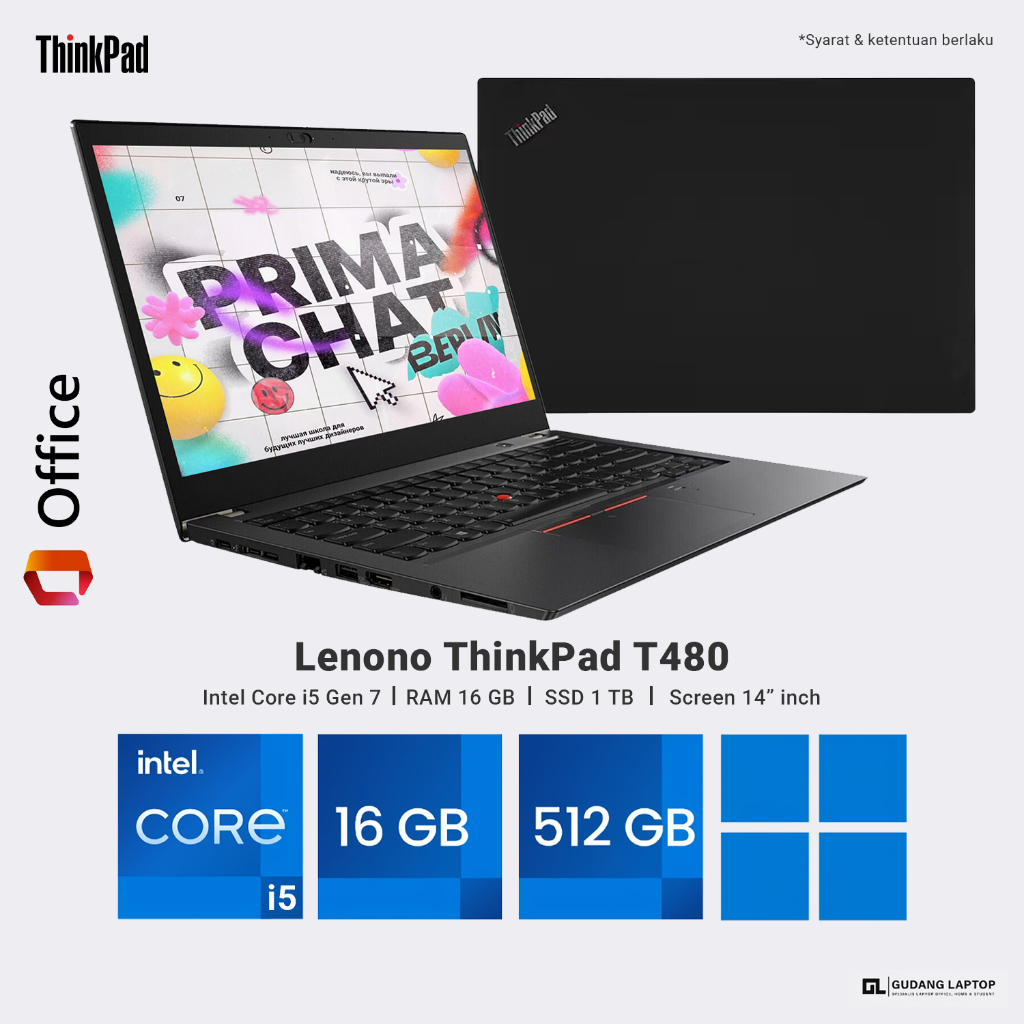 Jual Laptop Lenovo Thinkpad T480 Intel Core I5 Gen 7 Ram 16 Gb Ssd 1 TB ...
