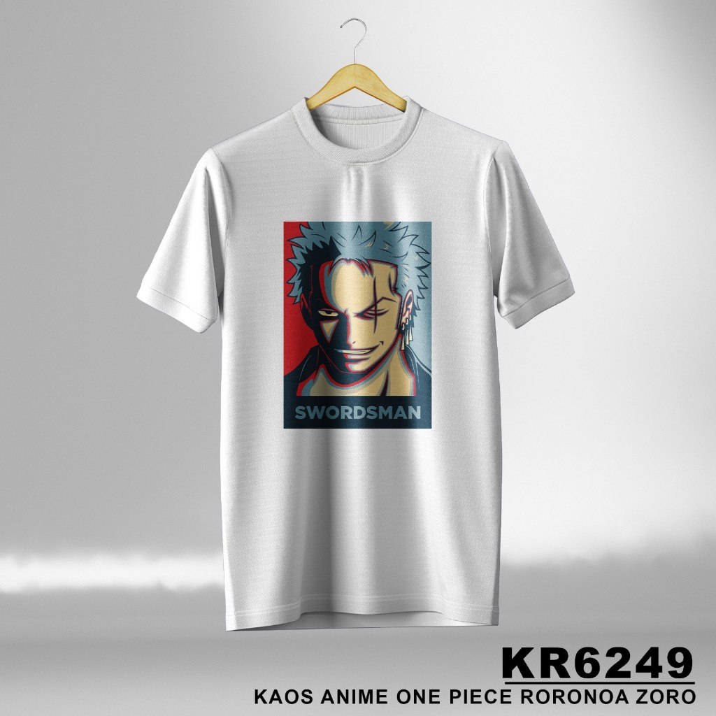 Jual KAOS SABLON ANIME ONE PIECE RORONOA ZORO | Shopee Indonesia