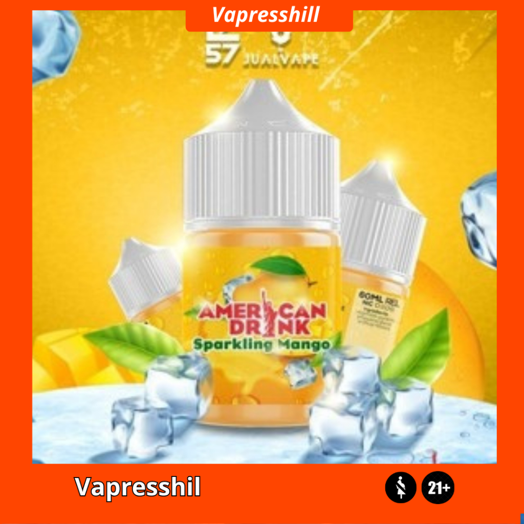 Jual AMERICAN DRINK SPARKLING MANGO FREEBASE 60ML ORIGINAL 100% ...