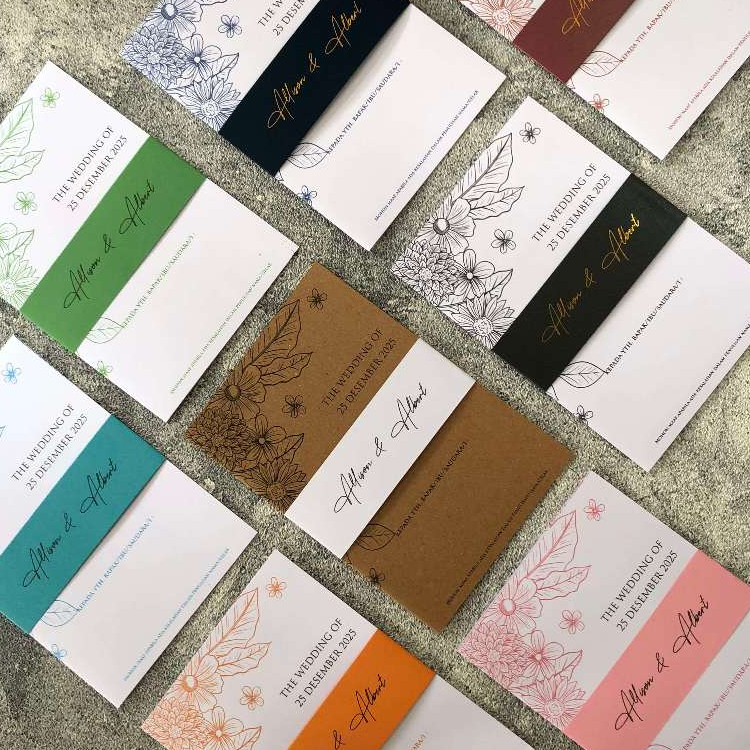 Jual undangan pernikahan dengan sabuk gold dan hot print undangan nikah ...