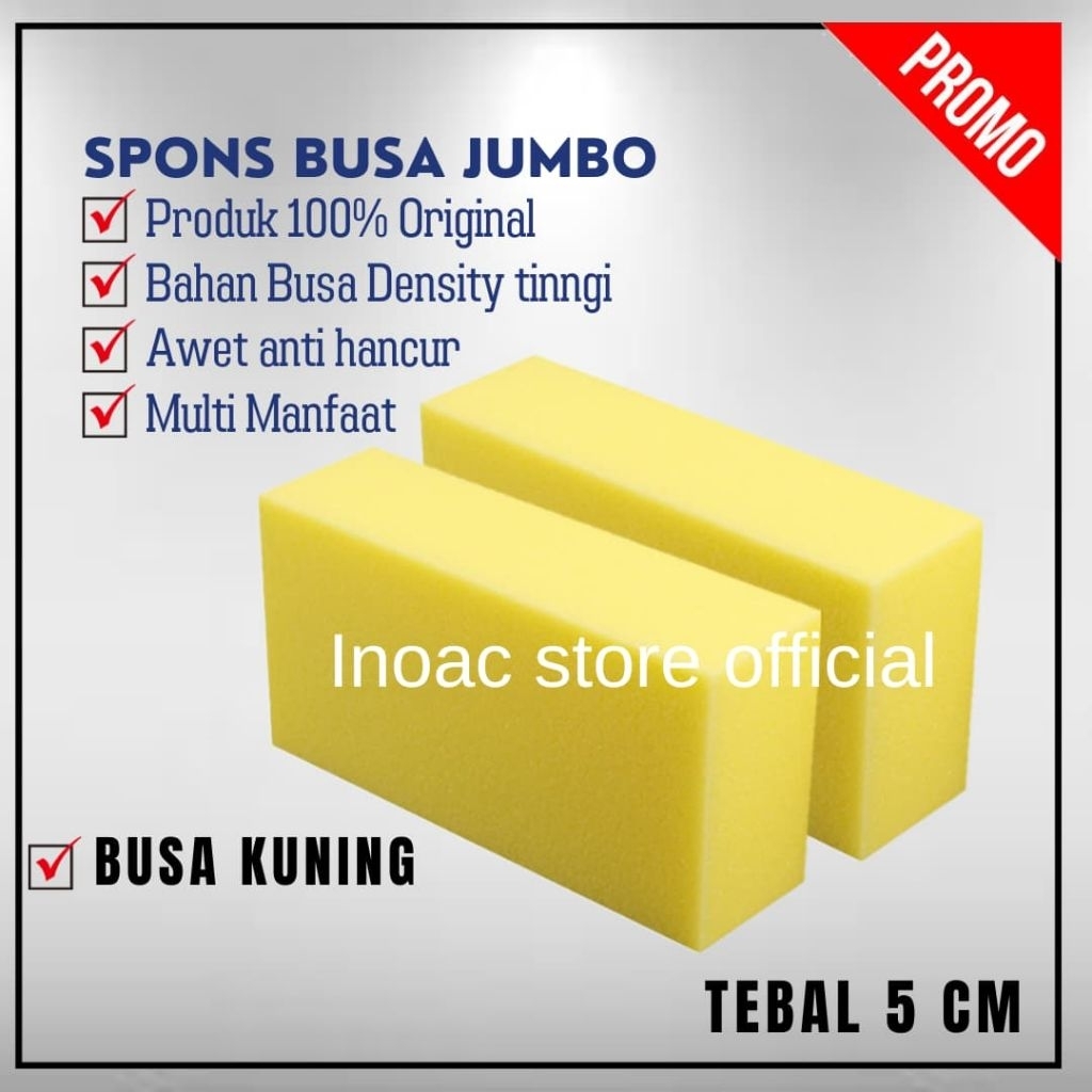 Jual sponge cuci busa spons busa jumbo 30x20x5 | spons busa serbaguna ...