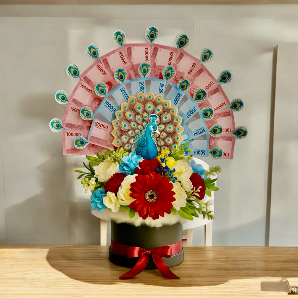 Jual Buket Uang Merak/ Peacock Money Bouquet/ Bloombox Merak/ Hadiah ...