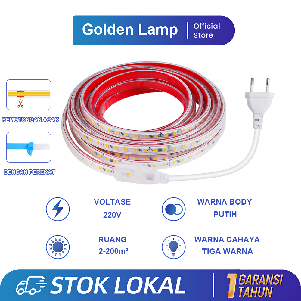 Jual Strip Lampu LED Super Terang 220V, Tahan Air Luar Dekorasi Taman ...