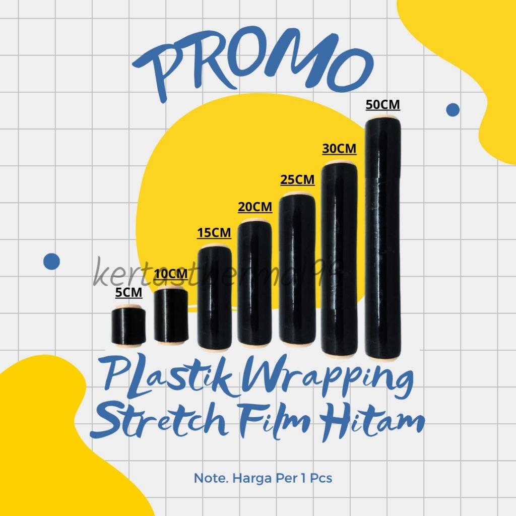 Jual Plastik Wrapping Barang / Stretch Film HITAM WATERPROOF 5cm 10cm ...