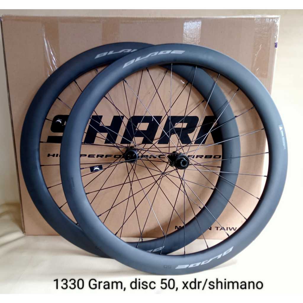 Jual WHEELSET CARBON DISC BRAKE 50 MM MEREK SHARK SLR SERI BLADE VERSI ...