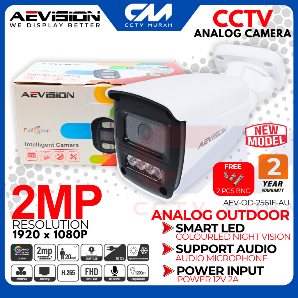 Jual Kamera CCTV AEVISION Analog Outdoor 2MP Audio Berwarna Siang ...