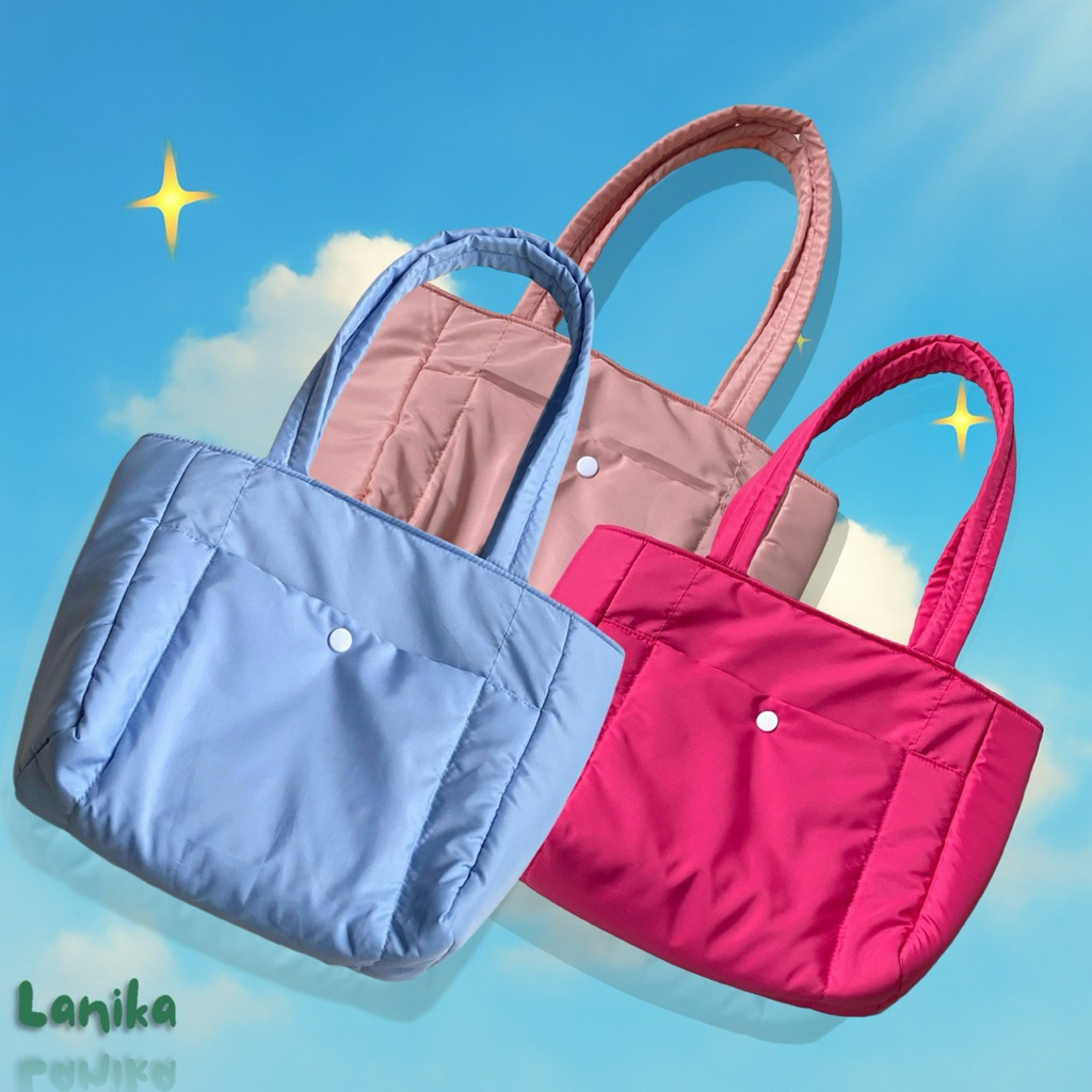 Jual lanika.idn Puffy Tote Bag Puffer Fluffy Shoulder Bag Hand Bag Tas ...