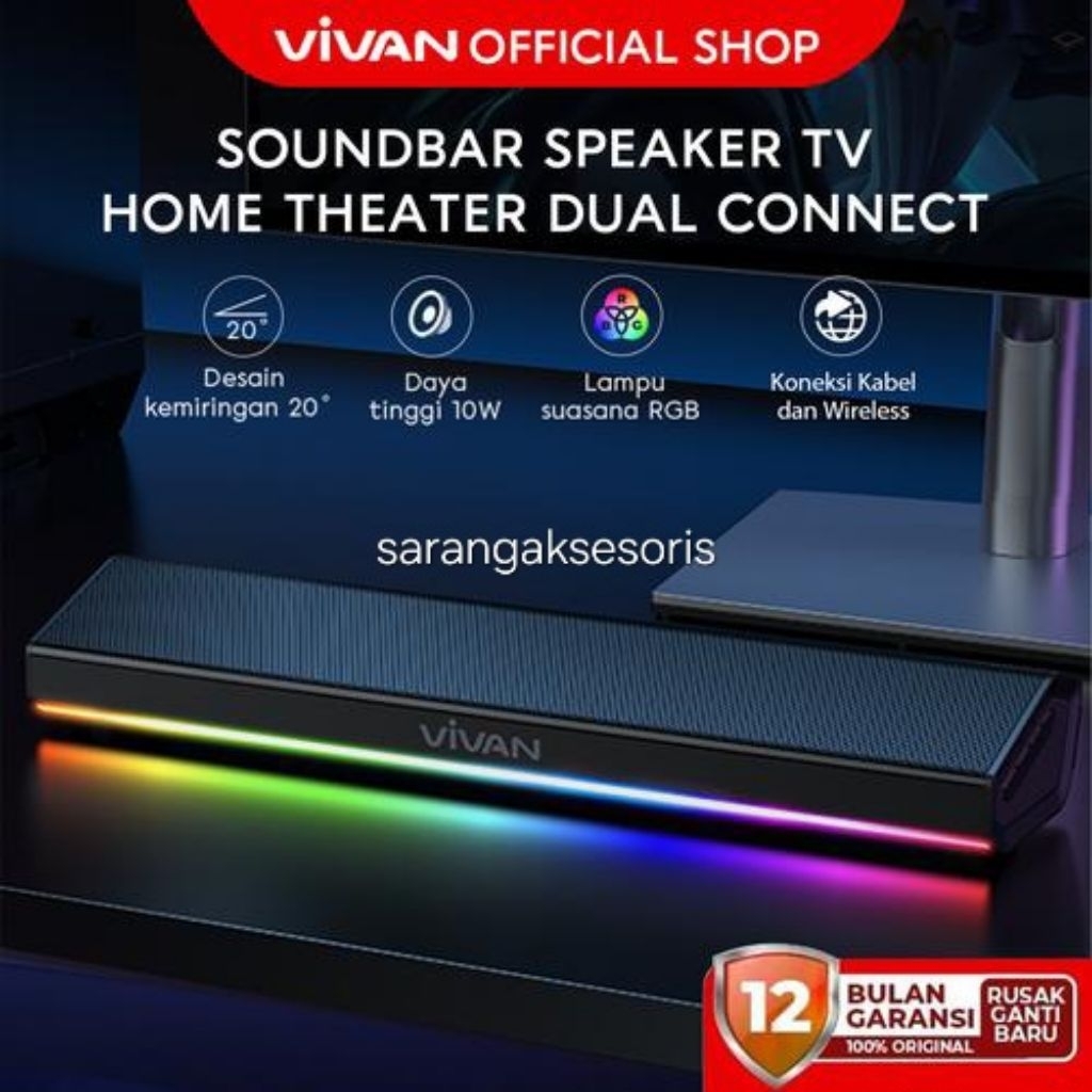 Jual Vivan S2 Soundbar Speaker Bluetooth 10W Flashdisk USB Micro SD TF ...