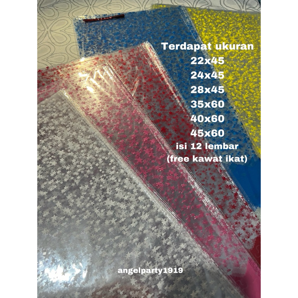 Jual opp bintang souvenir 22×45 24x45 28x45 35x60 40x60 45x60 / plastik ...