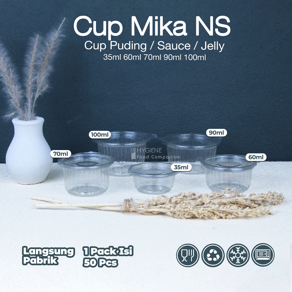 Jual Cup Jelly Mika Sauce 35ml 60ml 70ml 90ml 100ml Tutup Sambung / Cup ...
