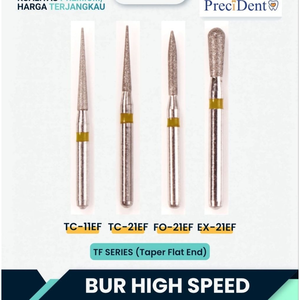Jual Dental Bur Finishing / Mata Bur Highspeed gelang Kuning Merc Precident premium satuan ...