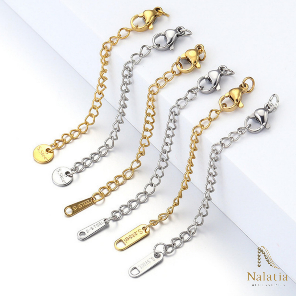Jual Nalatia Chain Extender Stainless – Gold & Silver Series Rantai ...