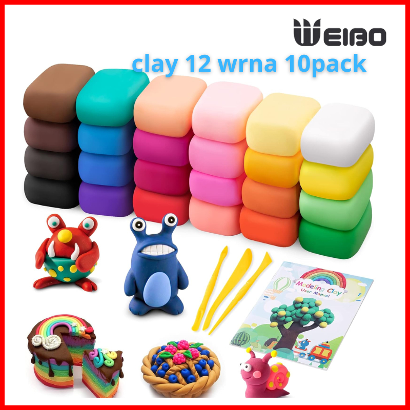 Jual (PAKET 10 SET) WEIBO Clay Super Light Clay Polymer Mainan Anak ...