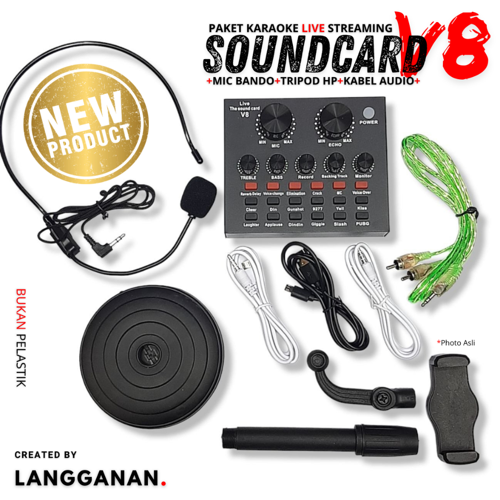 Jual Soundcard V8 Mixer Bluetooth Audio Hi-Fi Sound card Live Streaming ...