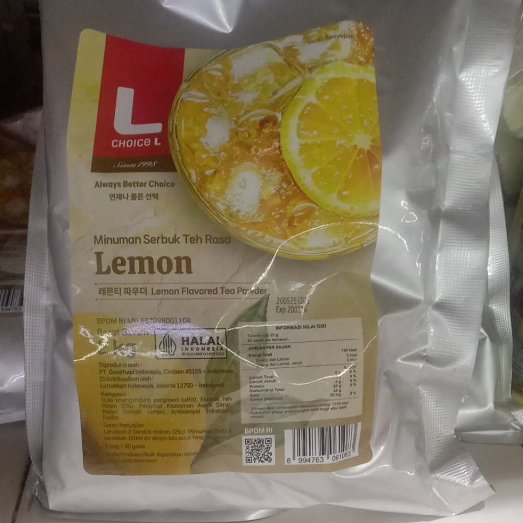 Jual Choice L Minuman Serbuk Teh Rasa Lemon 2 kg | Shopee Indonesia
