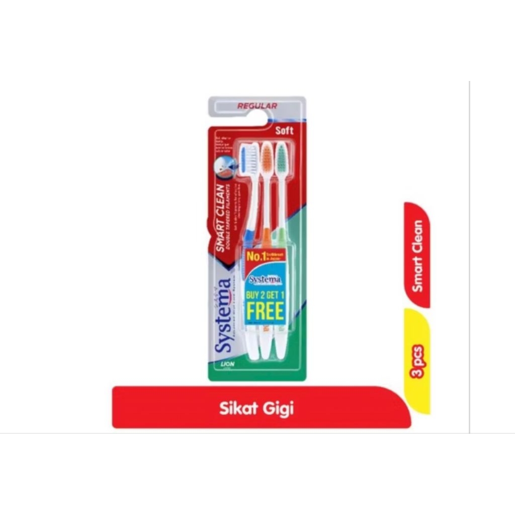 Jual Systema sikat gigi smart clean soft isi 3pcs | Shopee Indonesia