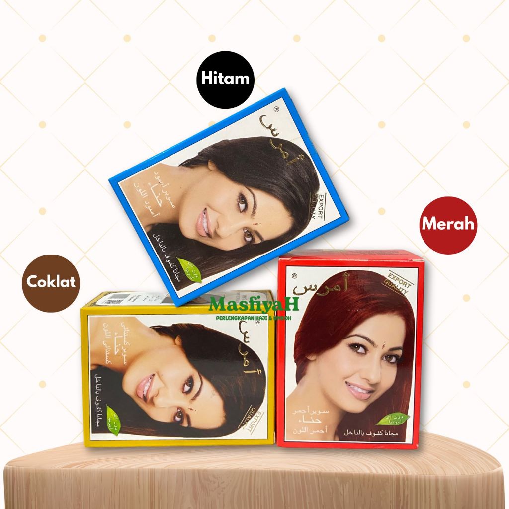 Jual (1BOX/6PCS) Amar's Hena Rambut Hena Rambut Amars 100% Herbal dan ...