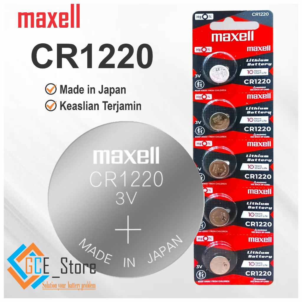 Jual Baterai CR1220 Original Maxell Lithium Batrai CR 1220 3 Volt Ori Made in Japan Satuan dan ...