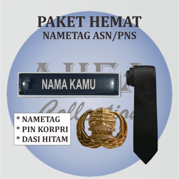 Jual Paket Hemat Nametag ASN papan nama dada akrilik Lencana Korpri ...