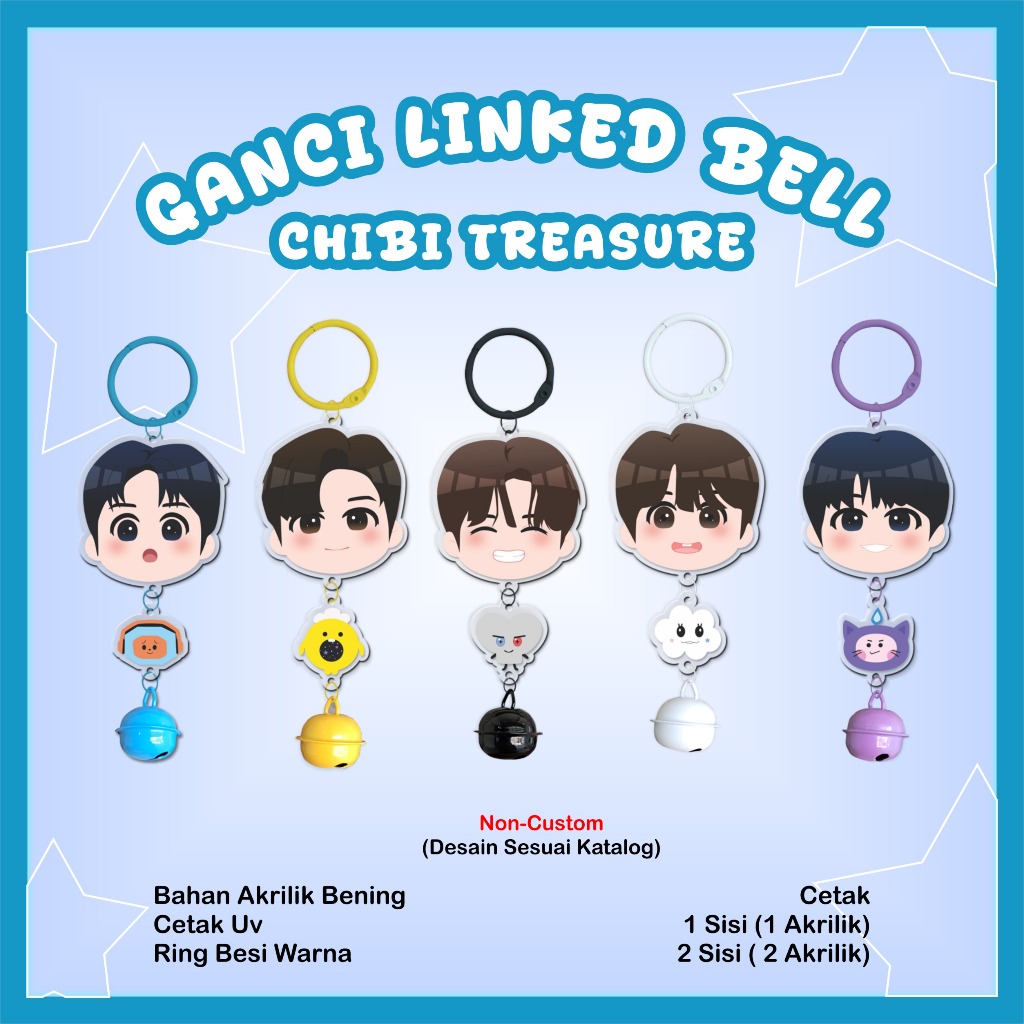Jual GANCI TREASURE LINKED BELL / GANTUNGAN KUNCI TEMA KPOP ILUSTRASI ...