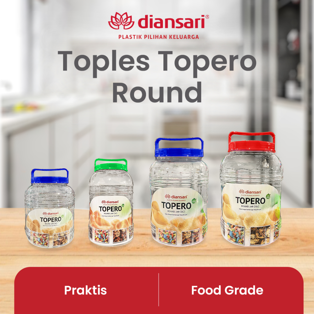 Jual Diansari - Toples Topero Round - Toples Plastik Bening | Shopee ...