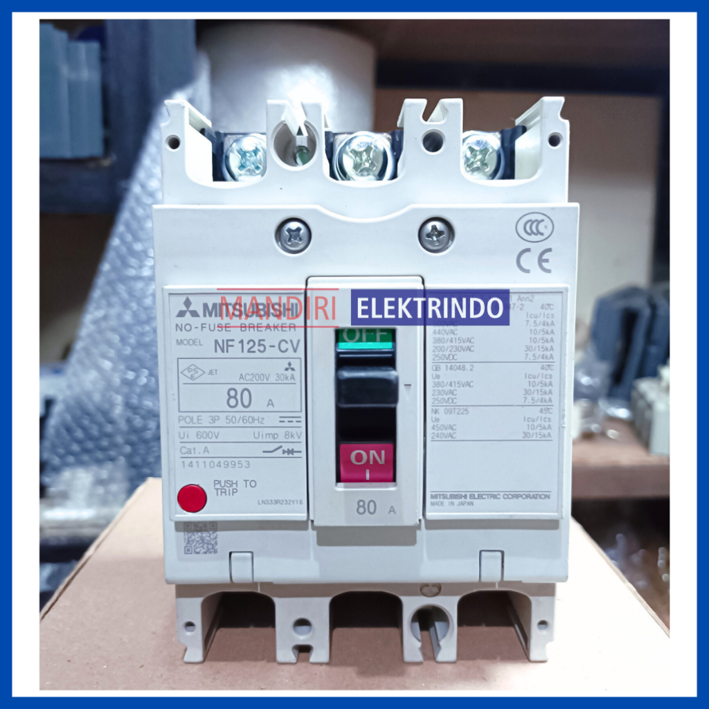 Jual MITSUBISHI - MCCB - NF125 CV - 80A & 100A - 3P | Shopee Indonesia