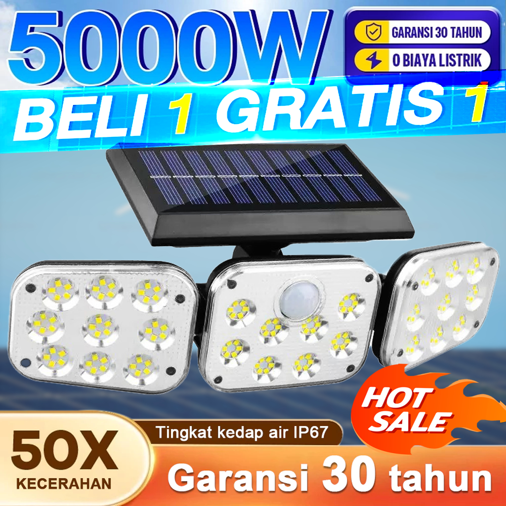 Jual 【Beli 1 Gatis 1 】5000W Lampu tenaga surya outdoor lampu sorot ...