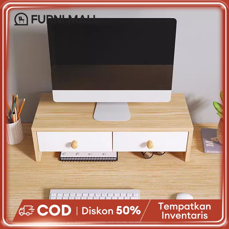 Jual Stand Monitor Kayu Meja Monitor Rak Monitor Desktop Dudukan ...