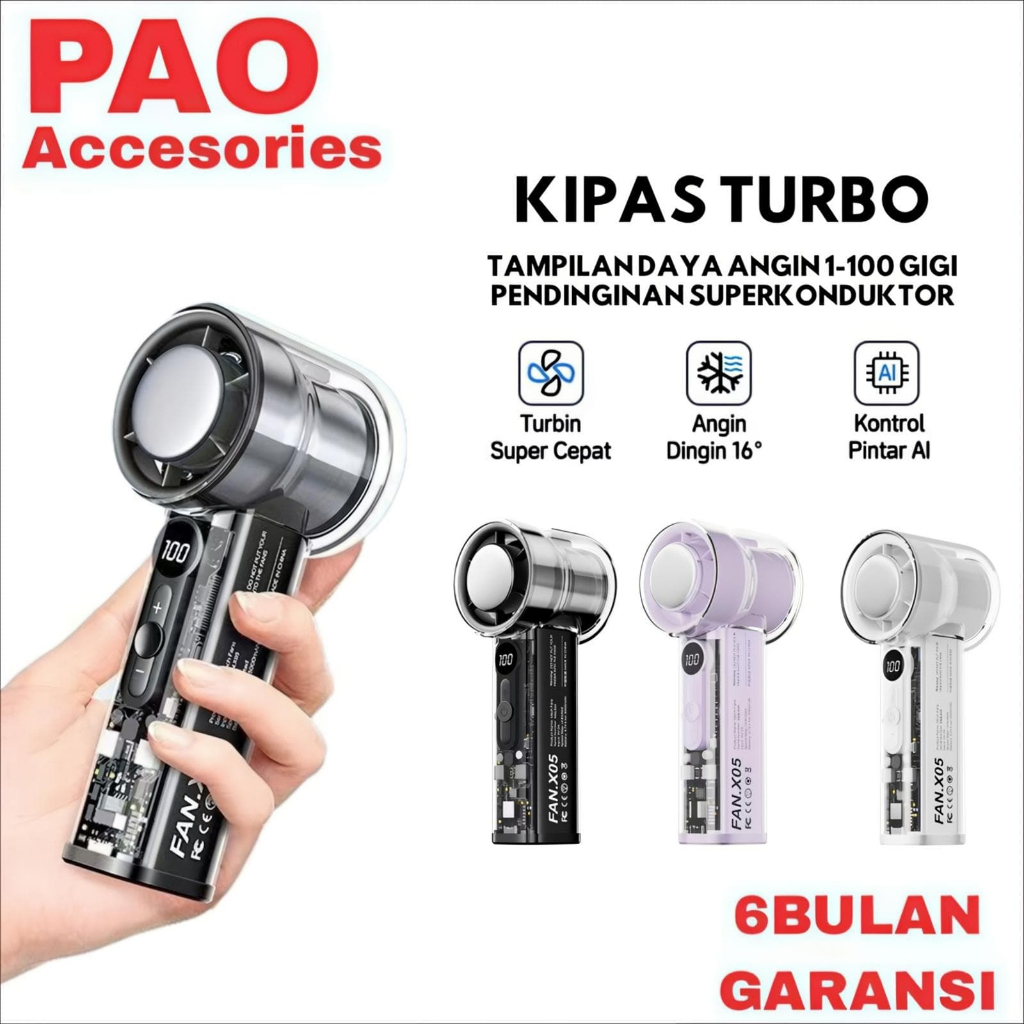Jual PAO Fan X05 Kipas Angin Digital Hight Speed 100 Gear Wind 18 ...