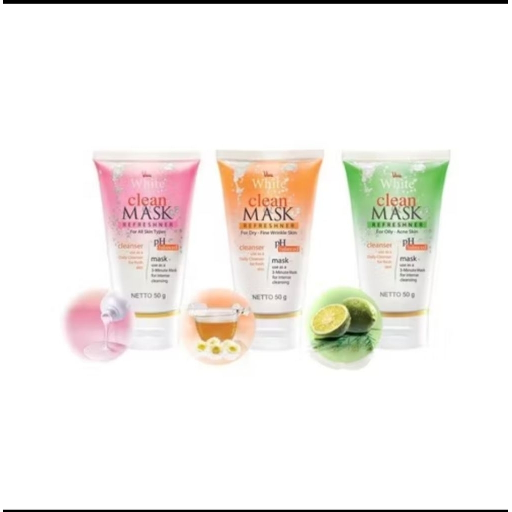 Jual VIVA WHITE CLEAN MASK REFRESHNER All Skin FACE CLEANSER / MASKER ...