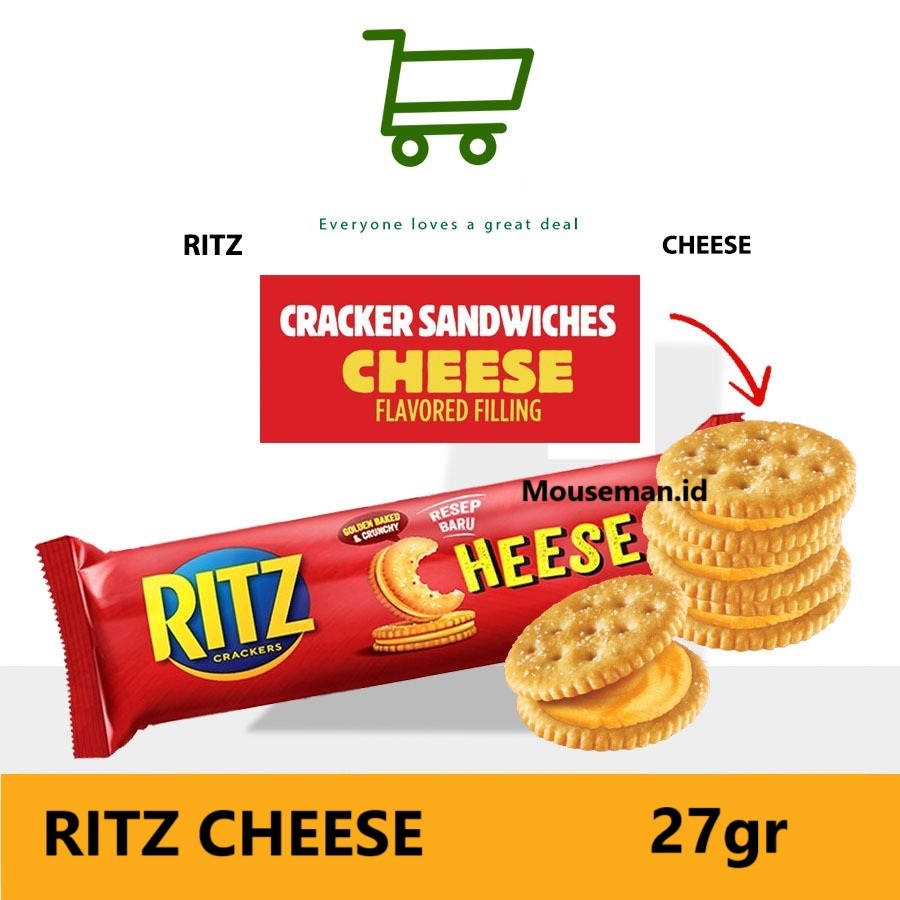 Jual RITZ CRACKERS SANDWICH CHEESE GOLDEN BAKED & CRUNCHY KREKERS ...
