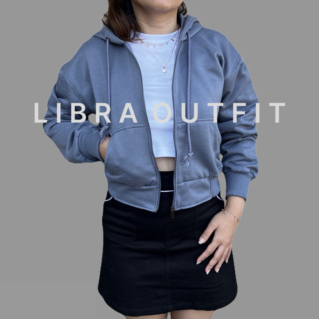 Jual Crope Hodie Wanita Jaket Crop Denim By Libra | Shopee Indonesia