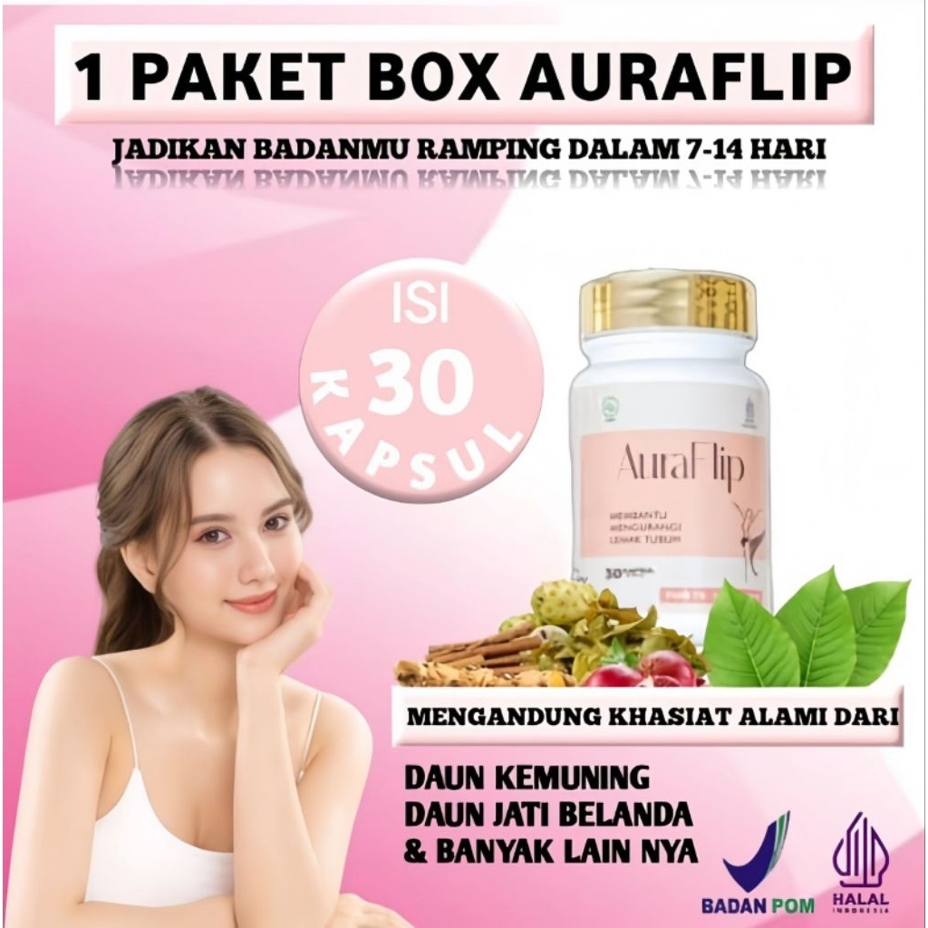 Jual auraflip sliming capsule pelangsing terbaik sudah BPOM aman Halal | Shopee Indonesia