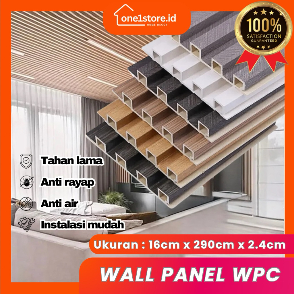 Jual 290cm x 16cm Wall Panel WPC Wood Panel PVC Dekorasi Dinding Premium | Shopee Indonesia