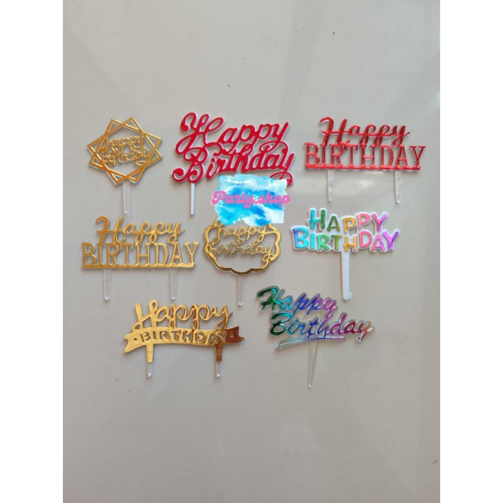 Jual Topper Kue cake HBD / HBD tusuk / Tulisan happy birthday / Topper ...