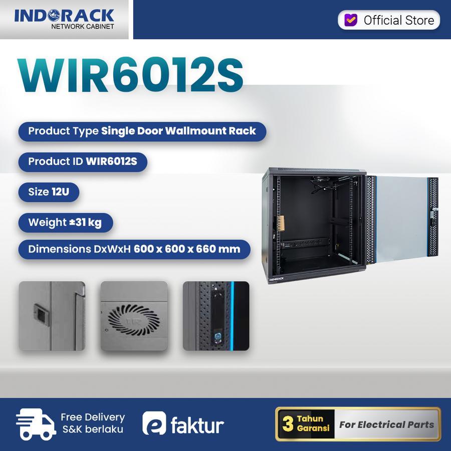 Jual Indorack WIR6012S Wallmount Rack 12U Depth 600mm Single Glass Door ...