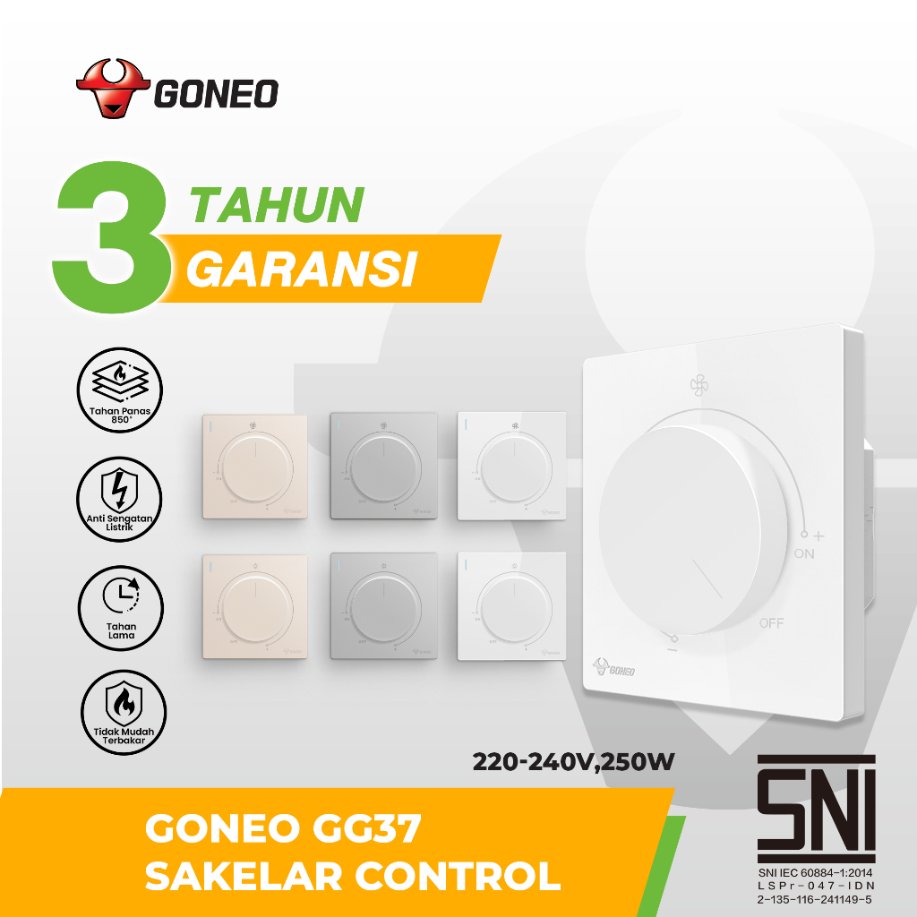 Jual GONEO Saklar Control Dimmer lampu dan Speed Switch 250W | Shopee ...