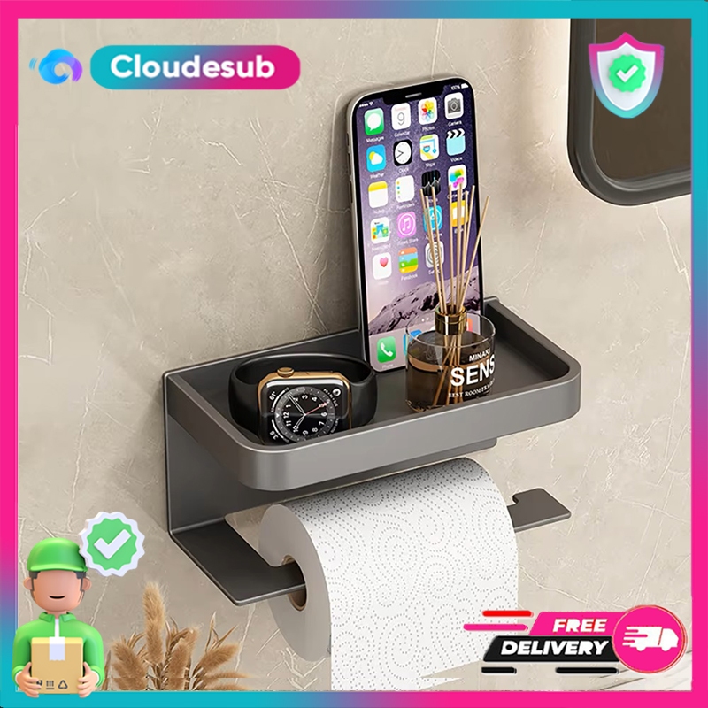 Jual Tempat Tisu HP Rak Toilet Gantung Dinding Kamar Mandi Aluminium ...