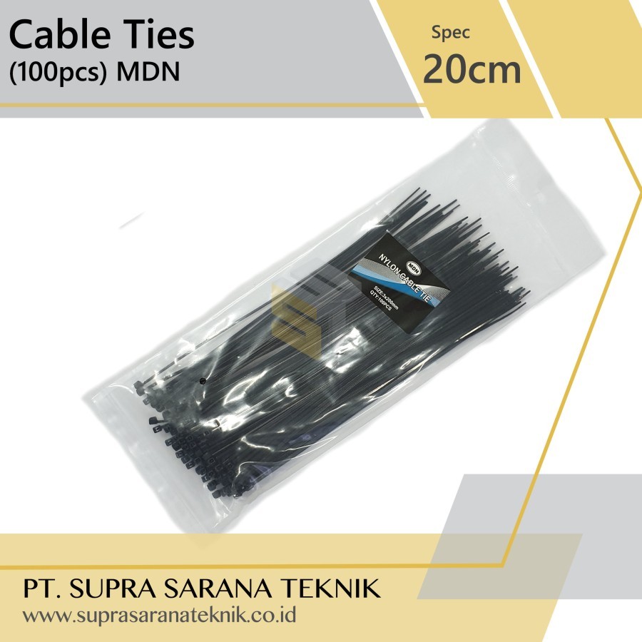 Jual Kabel Ties Hitam 20 cm / Cable Tie 20cm / Plastik Tali Ikat isi ...