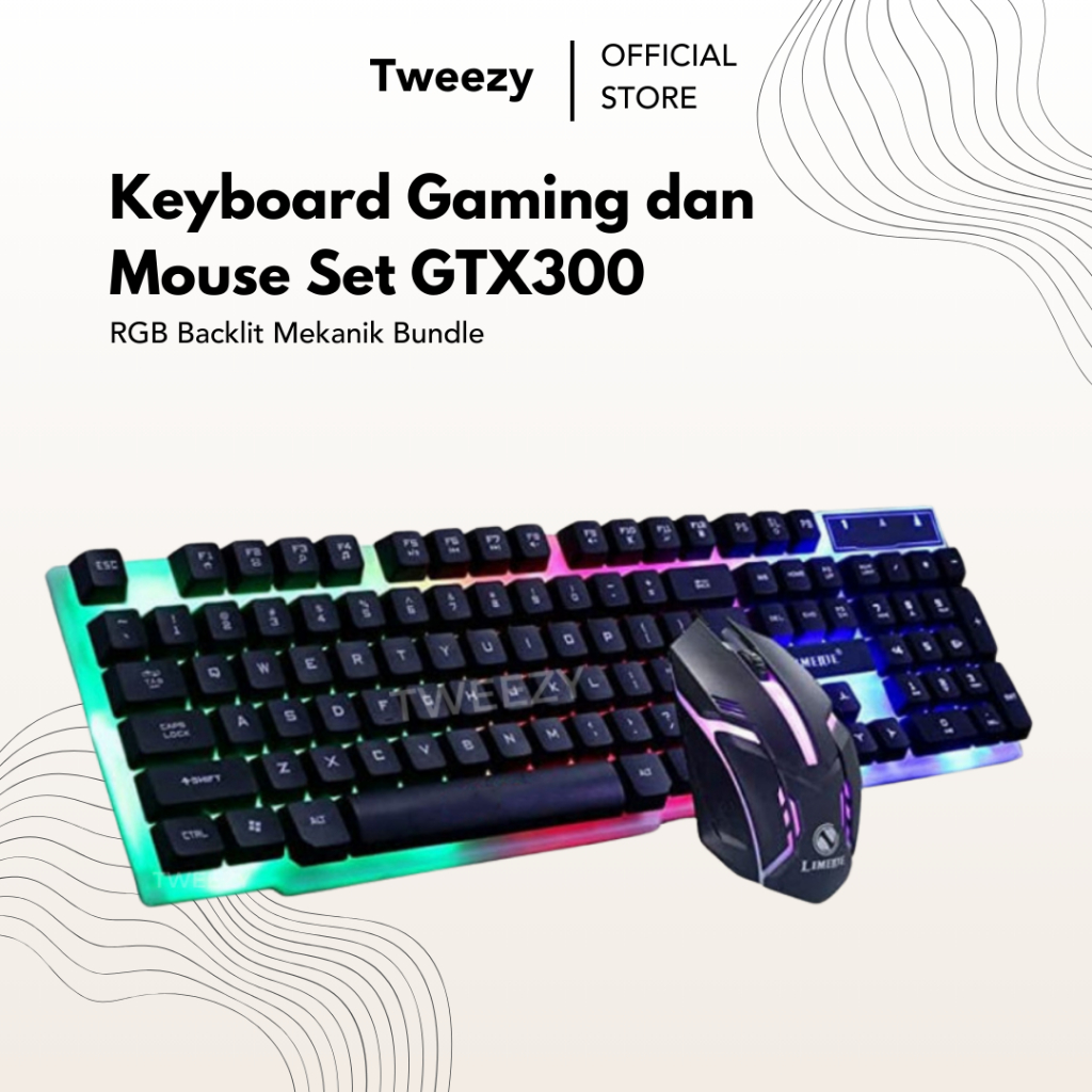 Jual Paket Keyboard Gaming dan Mouse Set GTX300 Suspension Keycaps ...