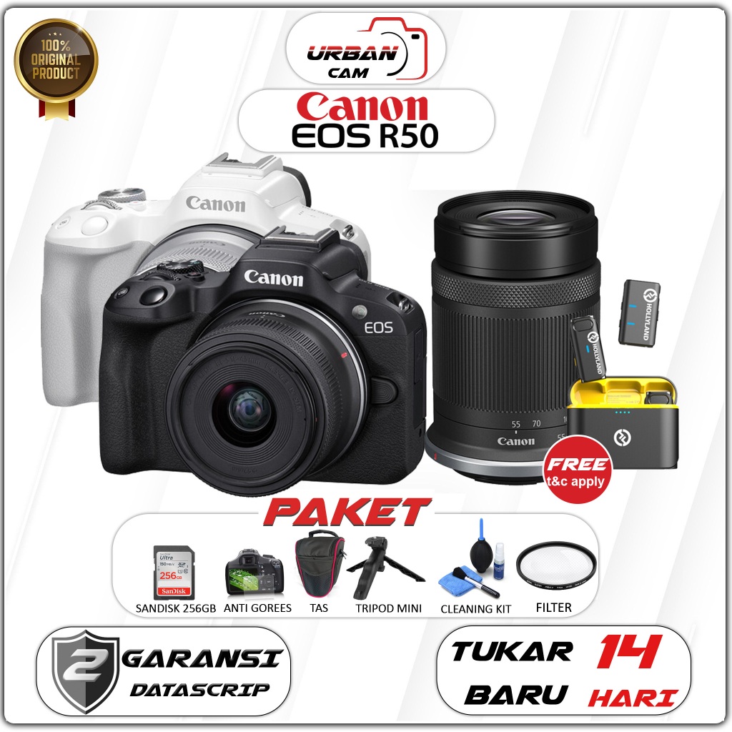 Jual Canon EOS R50 KIT RF-S 18-45mm f4.5-6.3 IS STM RESMI / Canon EOS ...