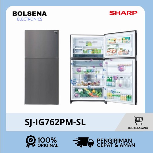 Jual SHARP SJ-IG762PM-SL Kulkas 2 pintu J-Tech Inverter 570 L | Shopee Indonesia