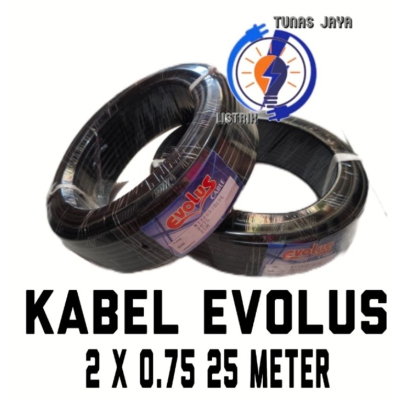 Jual Kabel Listrik /Audio Serabut HYO Evolus 2x0.75 ( 25 Meter ) Hitam / Putih | Shopee Indonesia