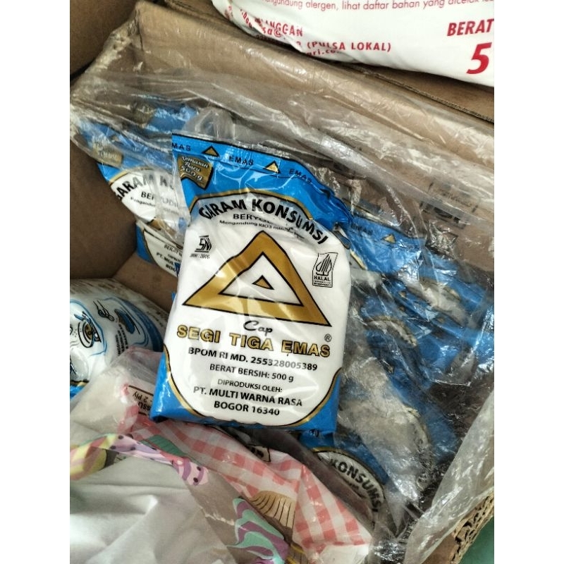 Jual Garam cap segitiga mas,garam dapur/garam masak 500g Beryodium ...
