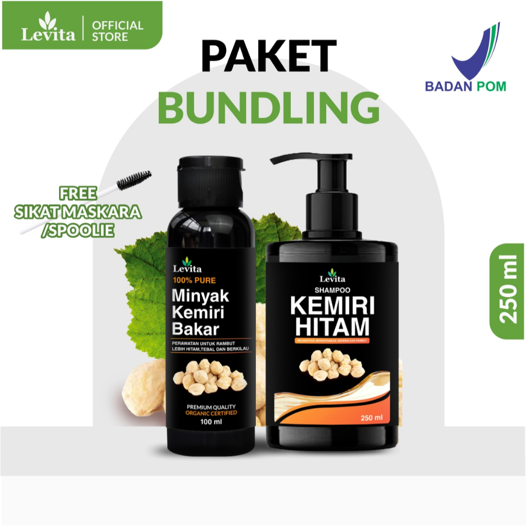 Jual [PAKET BUNDLING] Levita Minyak Kemiri Bakar 100ml & Shampoo Kemiri ...