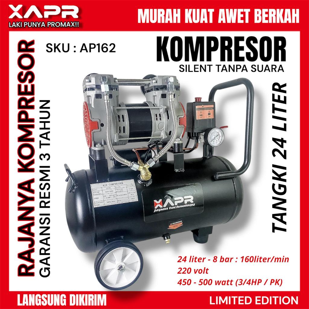Jual Raja Kompresor 24 liter APR AP162 silent 3/4hp pk 500watt 8bar kompressor xapr | Shopee ...